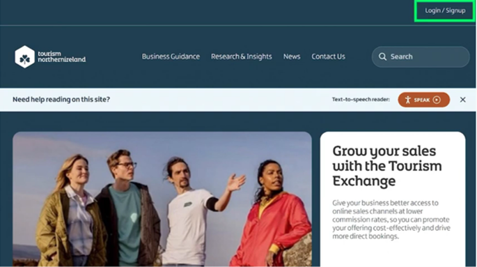 Sign up with Tourism NI